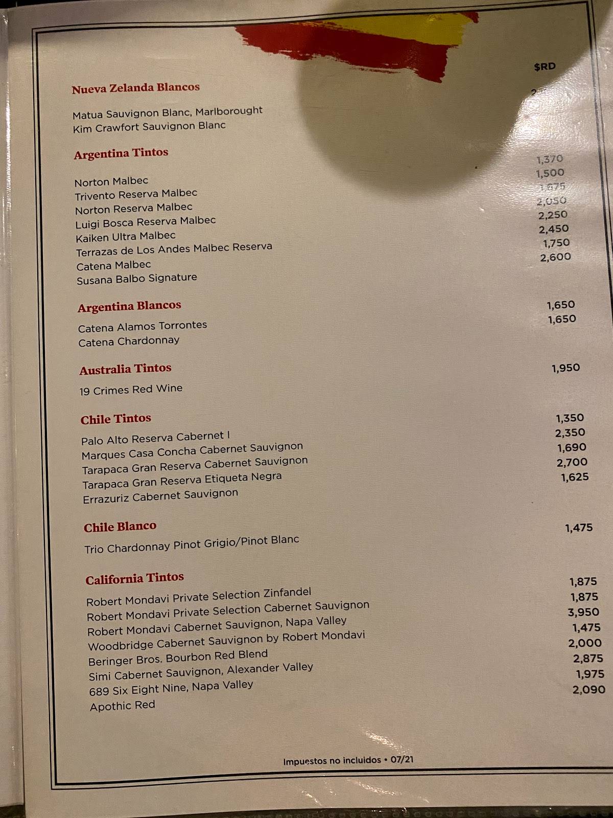 Menu at Meson Spanish Restaurant, Juan Dolio