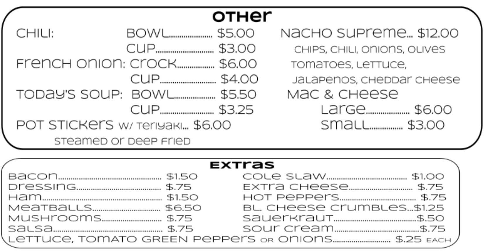Menu at Minisink Hotel pub & bar, Minisink Hills