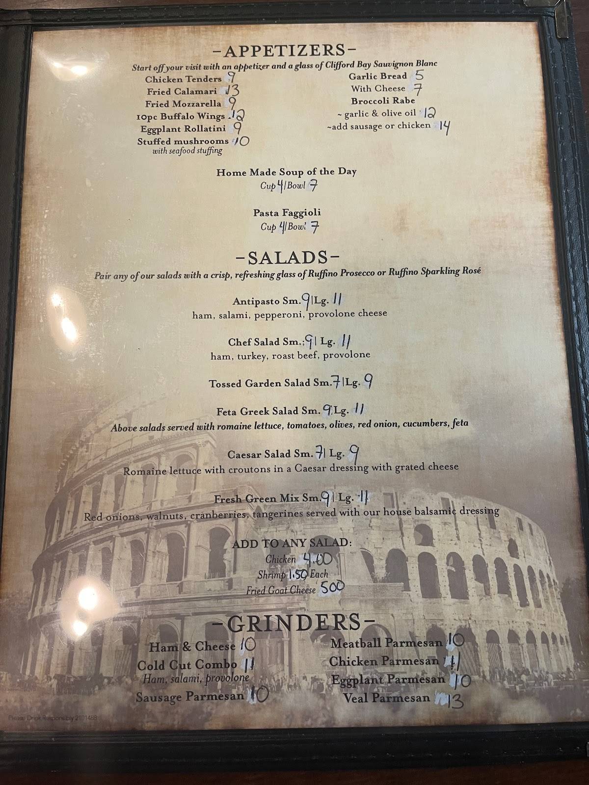 Menu at Miranda's Pizza & Restaurant, Southbury