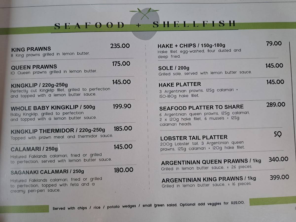 Menu at Mitsos Grill restaurant, Rustenburg, 1 Mayet Dr