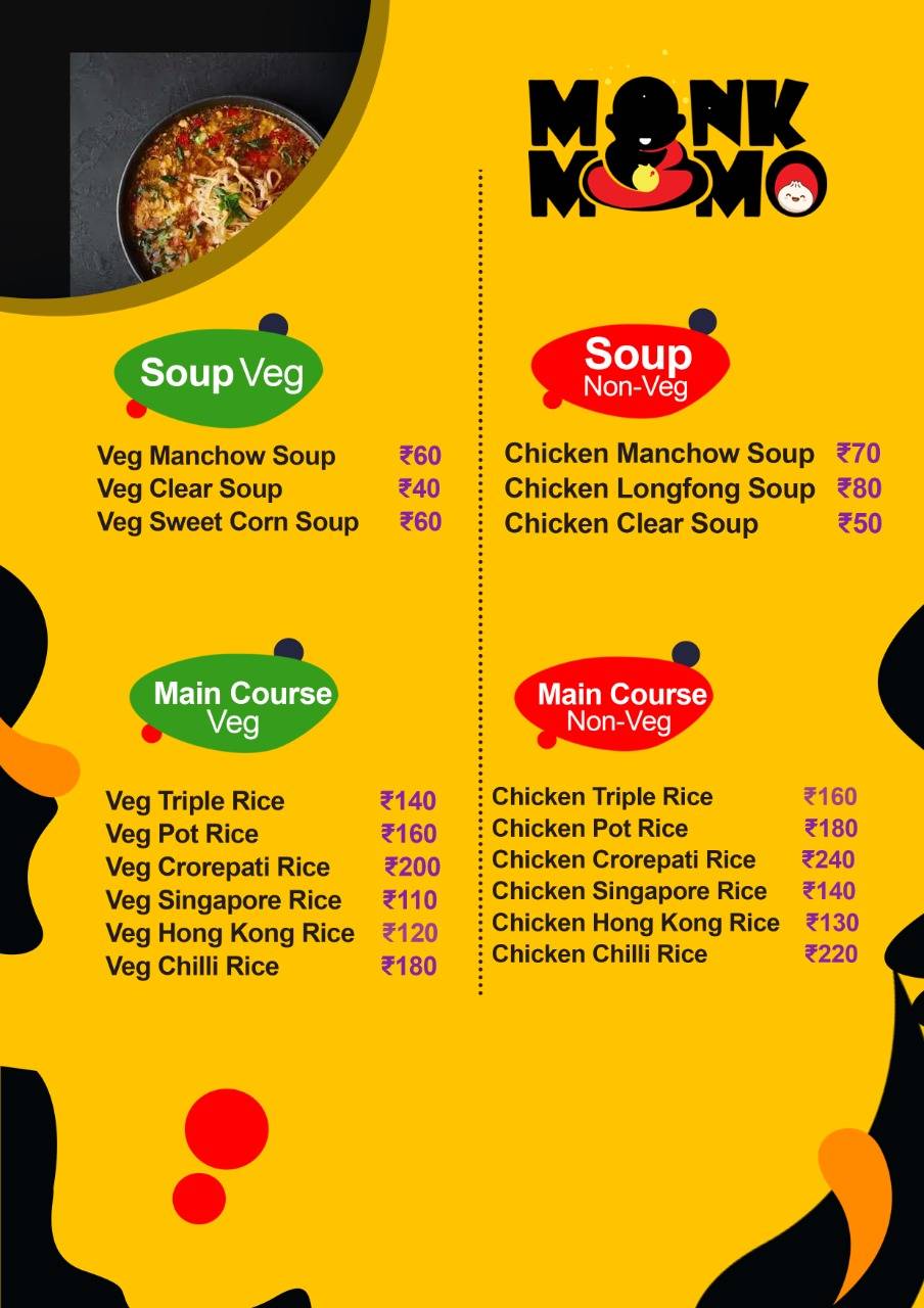 Menu at Monk Momo Asian Food Restaurants, Mahad