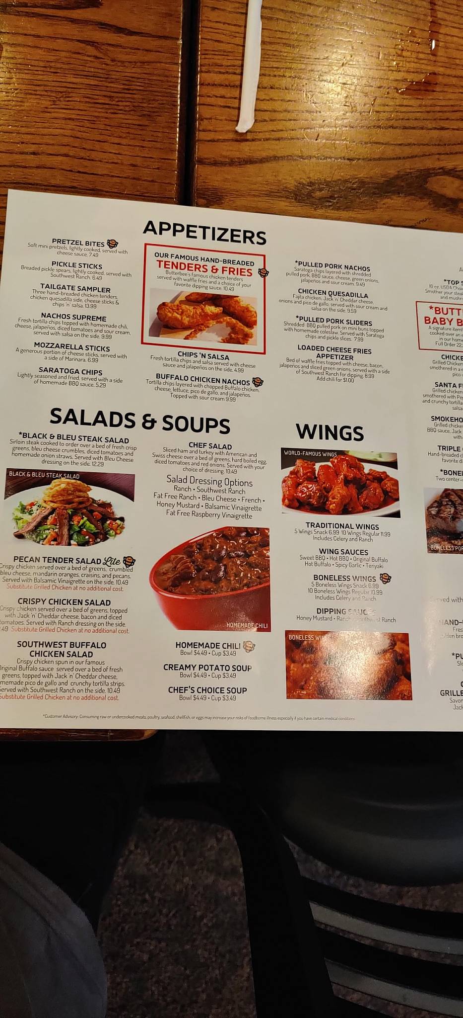 Menu at Butterbee's American Grille pub & bar, Mount Orab