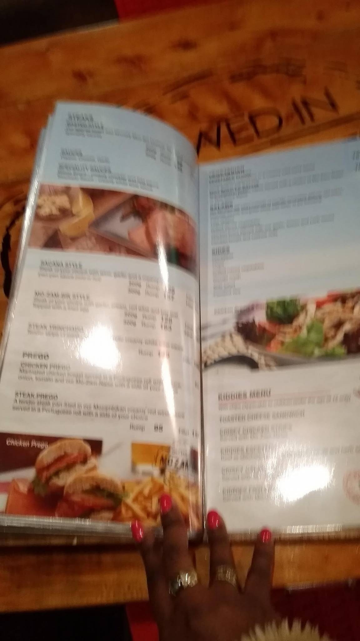 Menu at Mozambik Morningside restaurant, Berea, 362 Lilian Ngoyi Rd