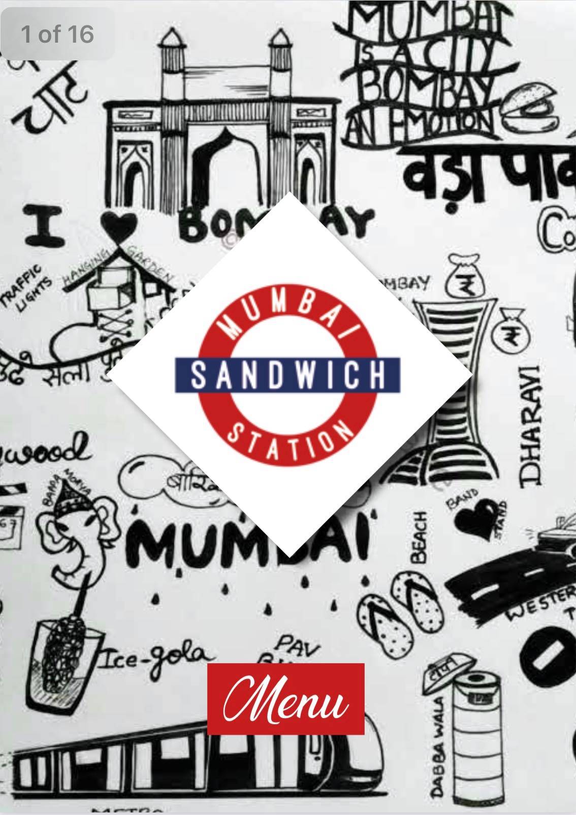 Menu at Mumbai Sandwich Station restaurant, Leicester