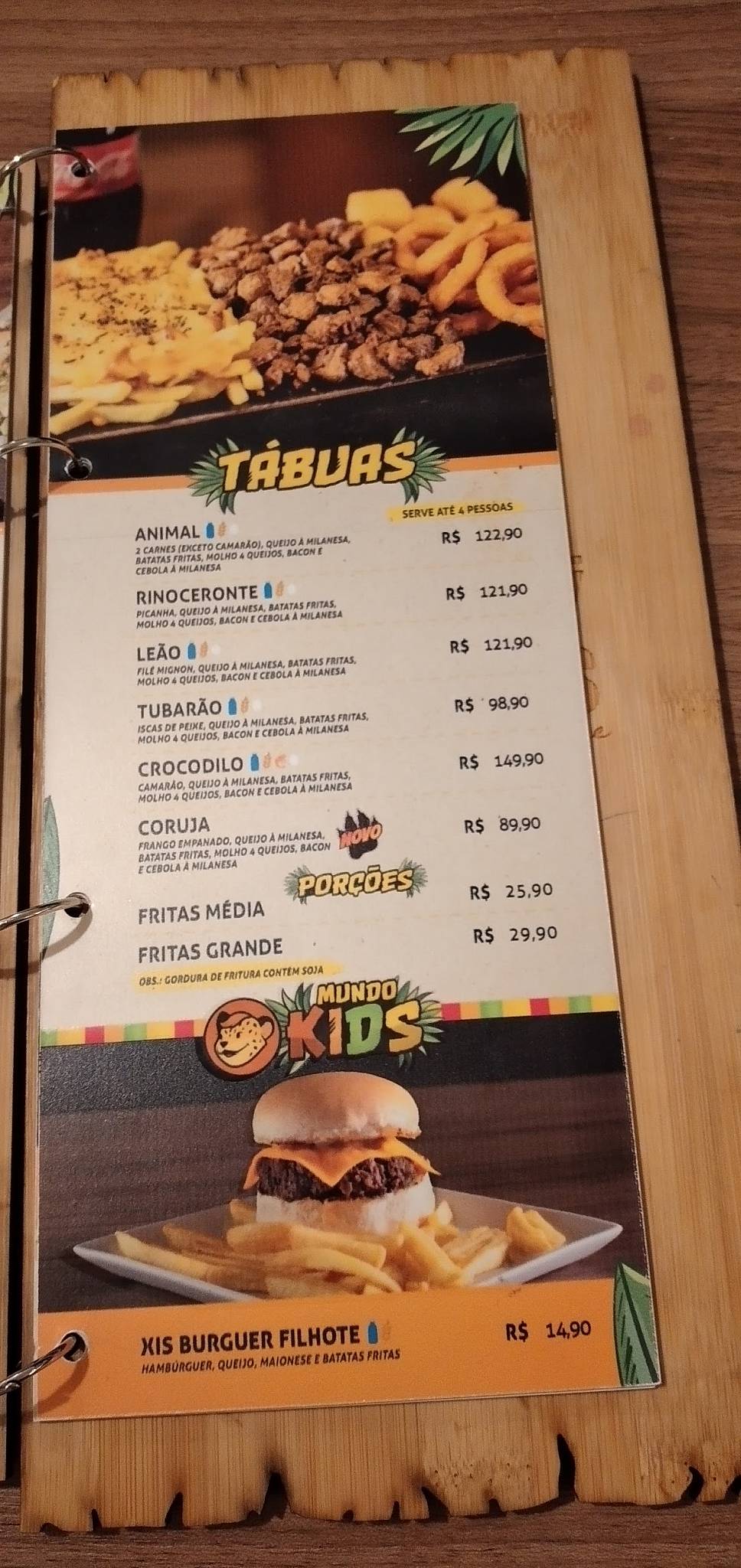 Menu em Mundo Animal Lanchonete Temática Interlagos - Comidas e Bebidas ...
