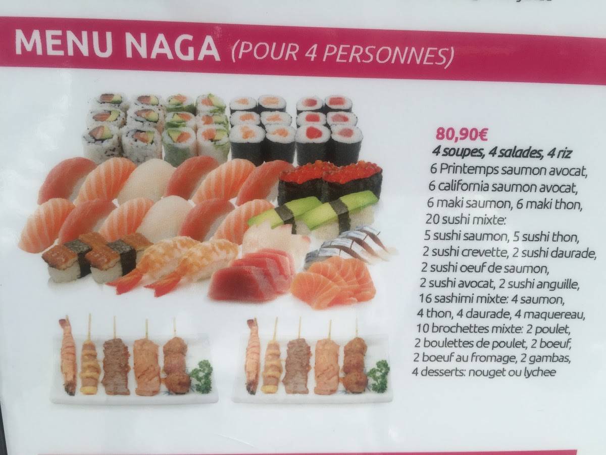 Menu at NAGA SUSHI restaurant, Bois-Colombes