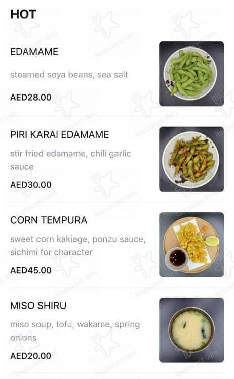 Menu at NIRI Restaurant and Bar, Abu Dhabi