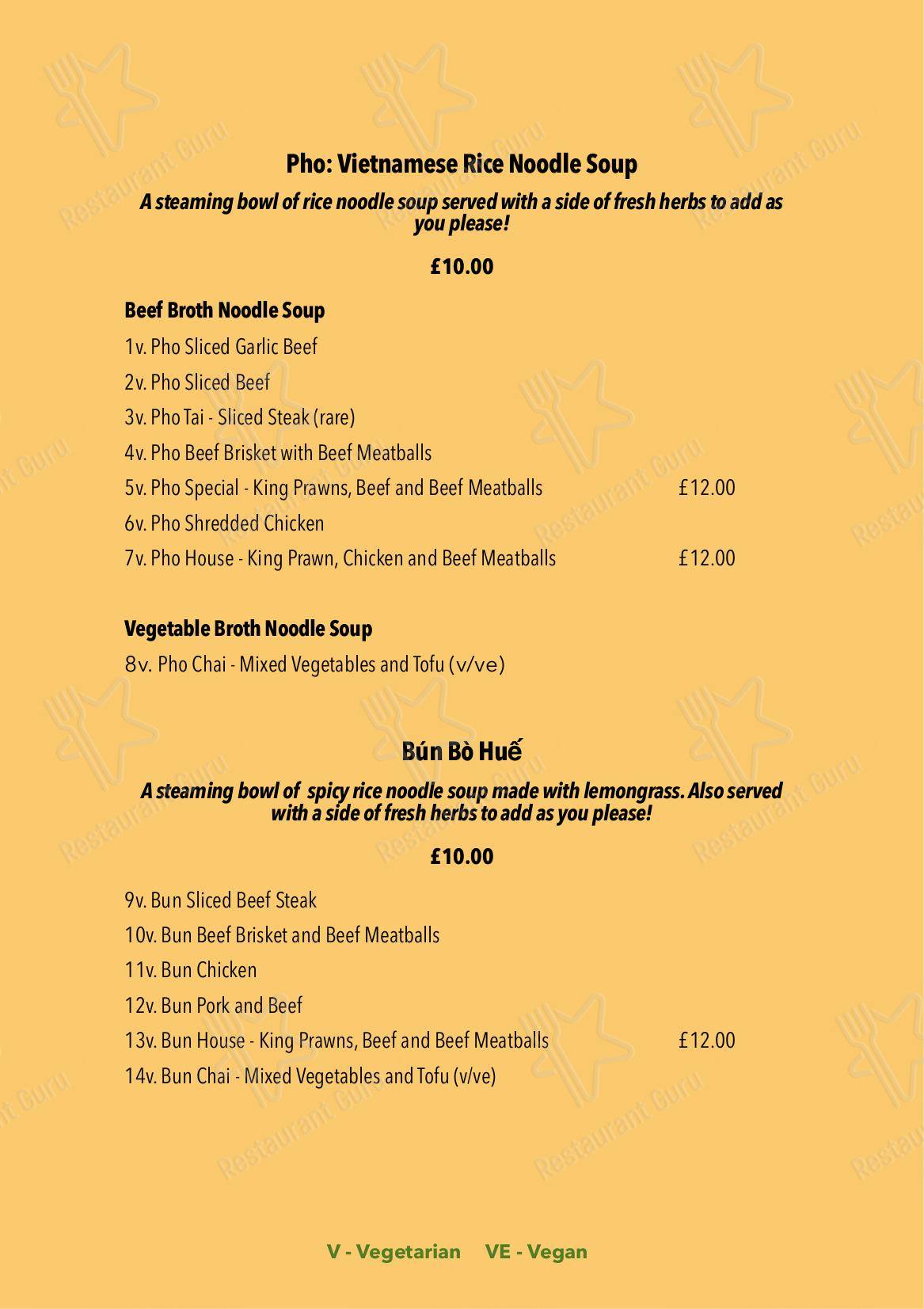 Menu at Kim Pho restaurant, Newton Abbot