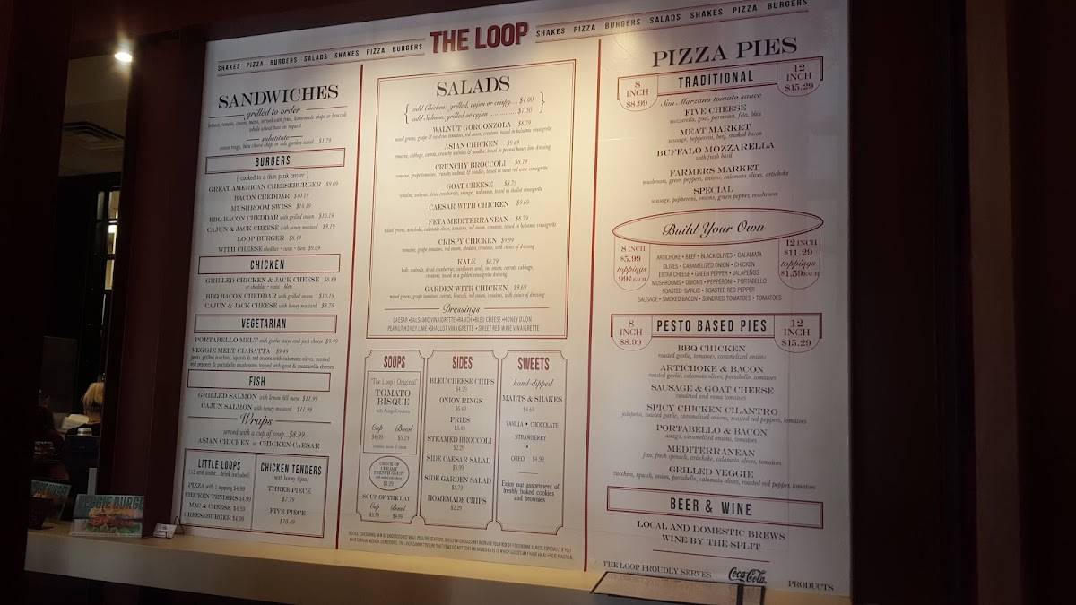 Menu at The Loop Restaurant, Nocatee, 101 Marketside Avenue