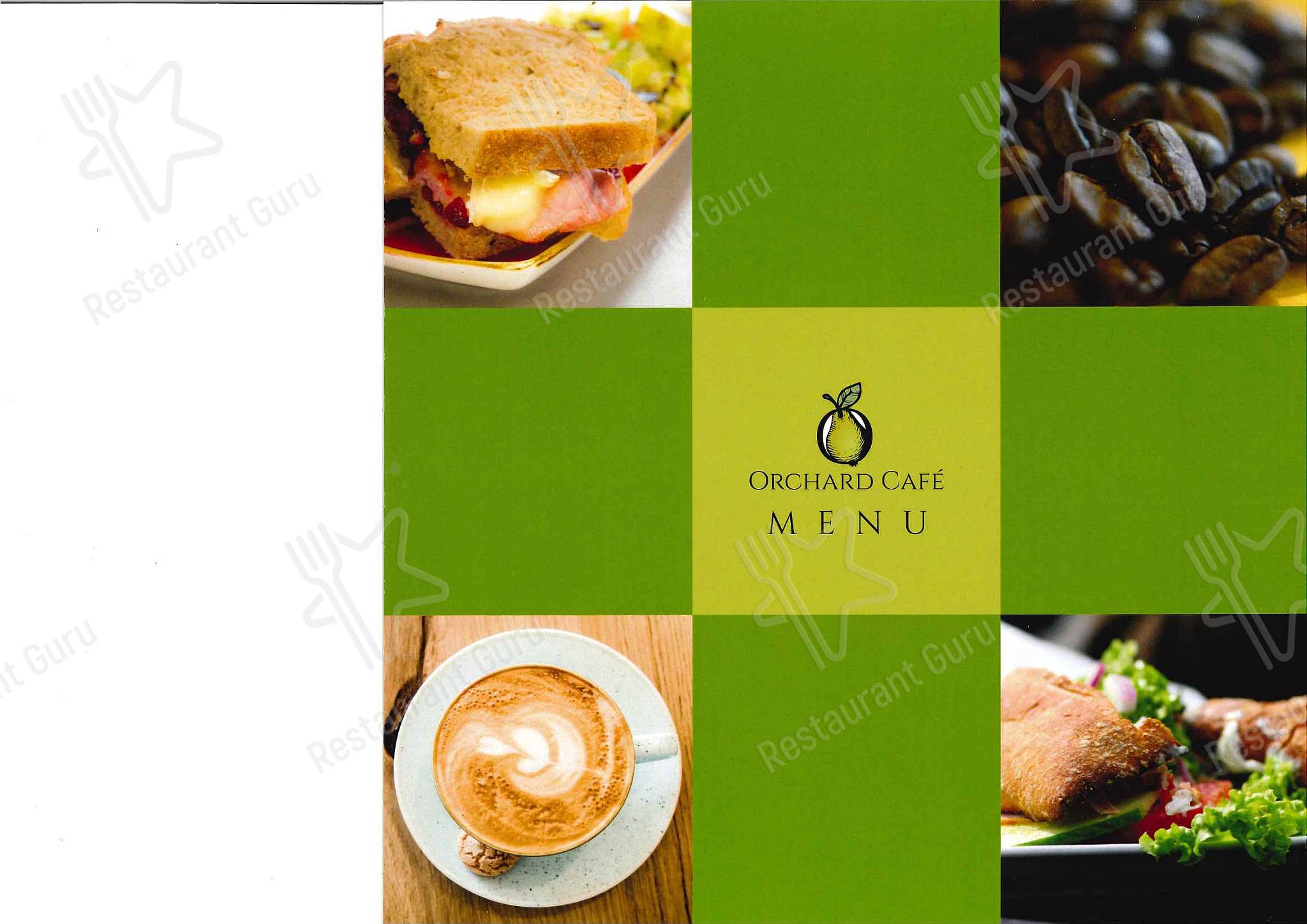 Menu at Orchard Cafe, Shrewsbury