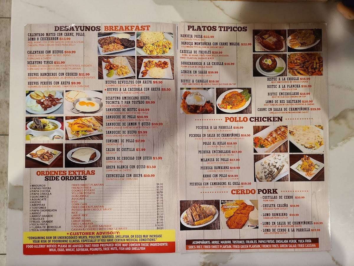 Menu at Aguardiente Colombian Steak House steakhouse, Orlando