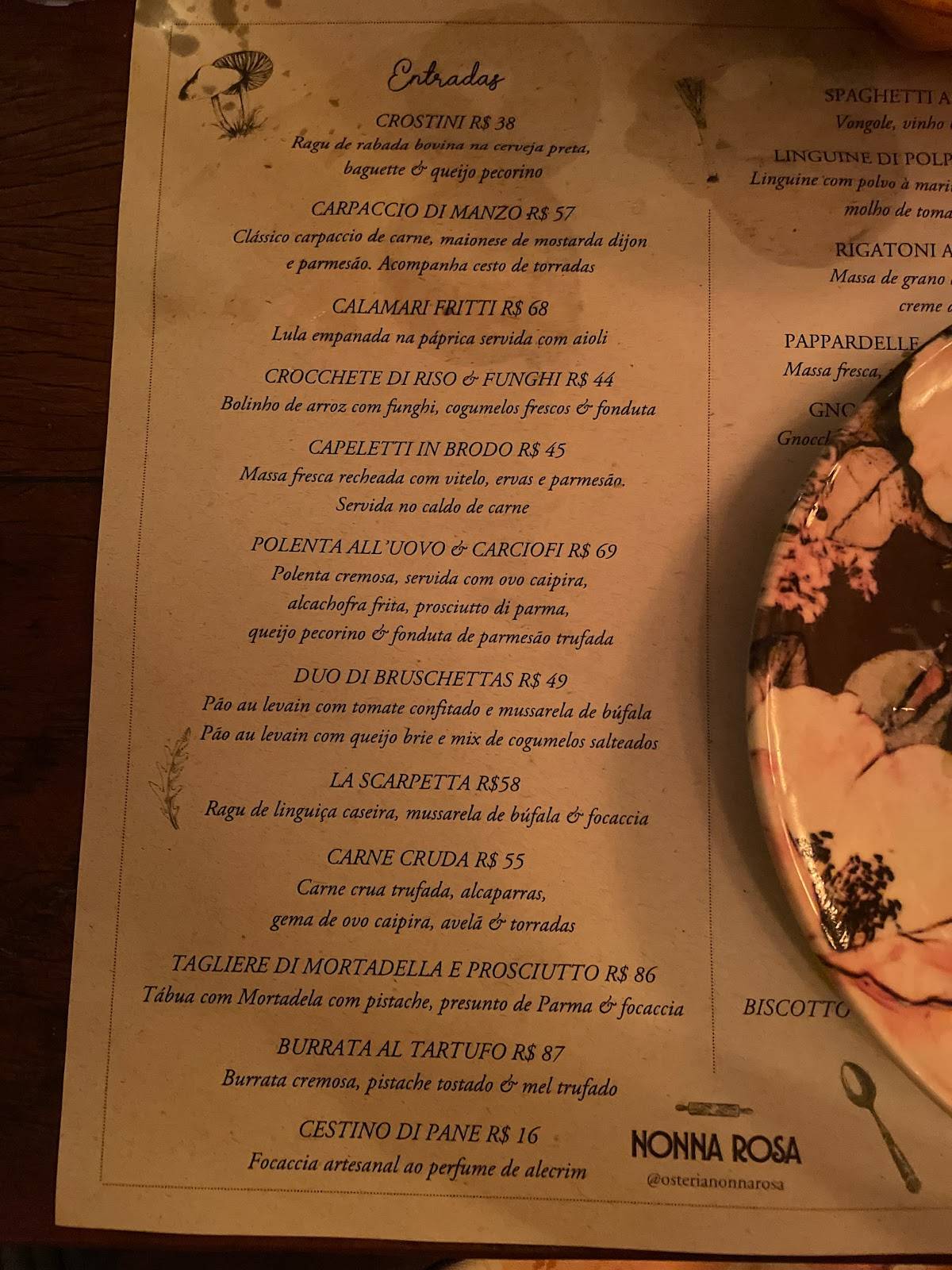 Menu em Osteria Nonna Rosa restaurante, São Paulo