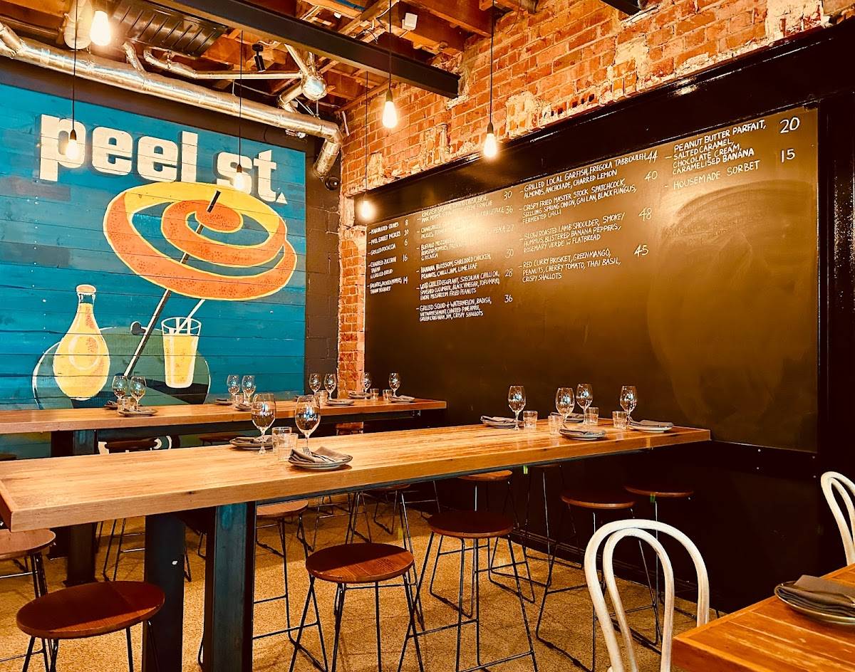 Menu at Peel St restaurant, Adelaide