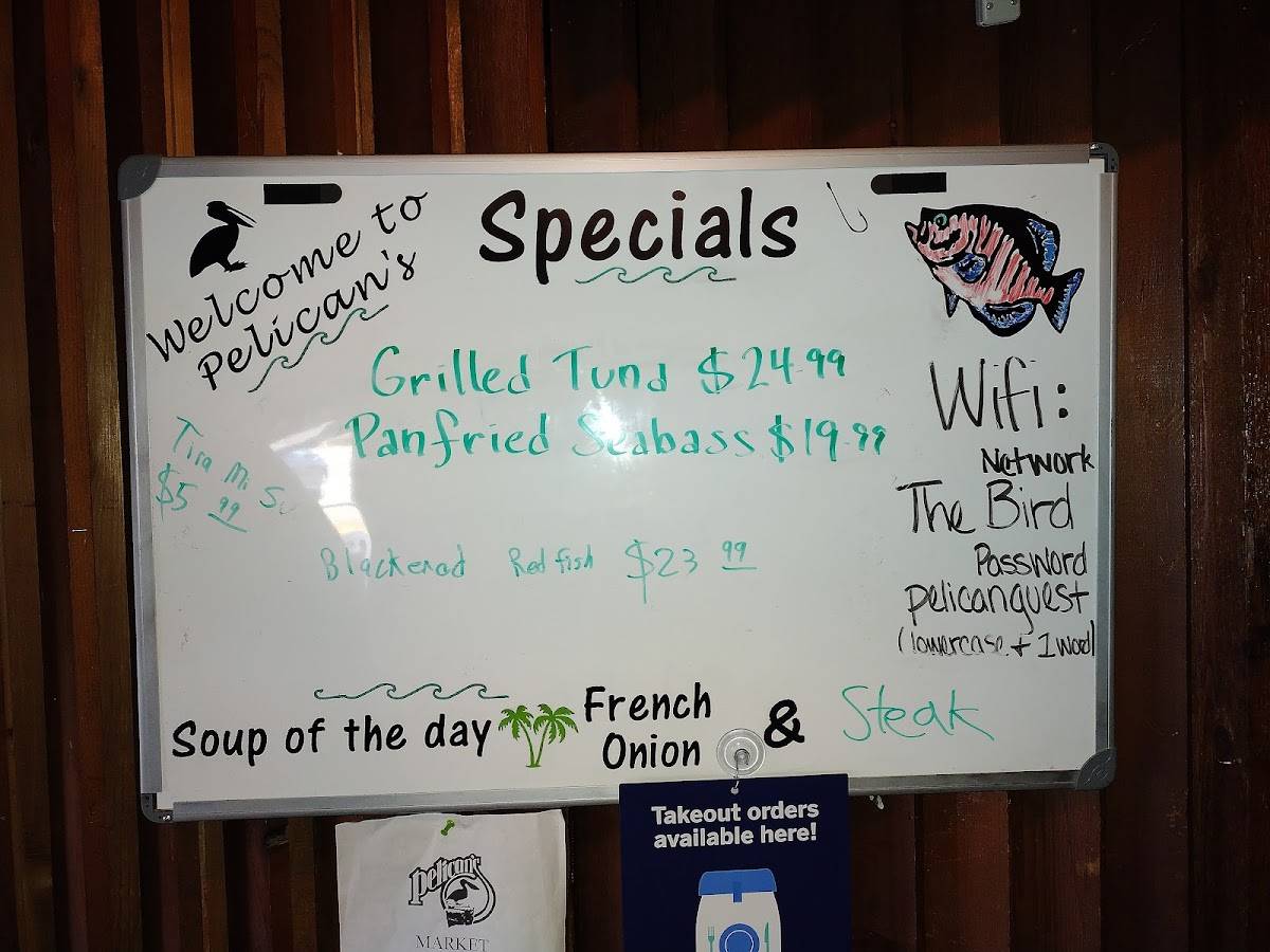 Menu at Pelican's Restaurant, Midwest City