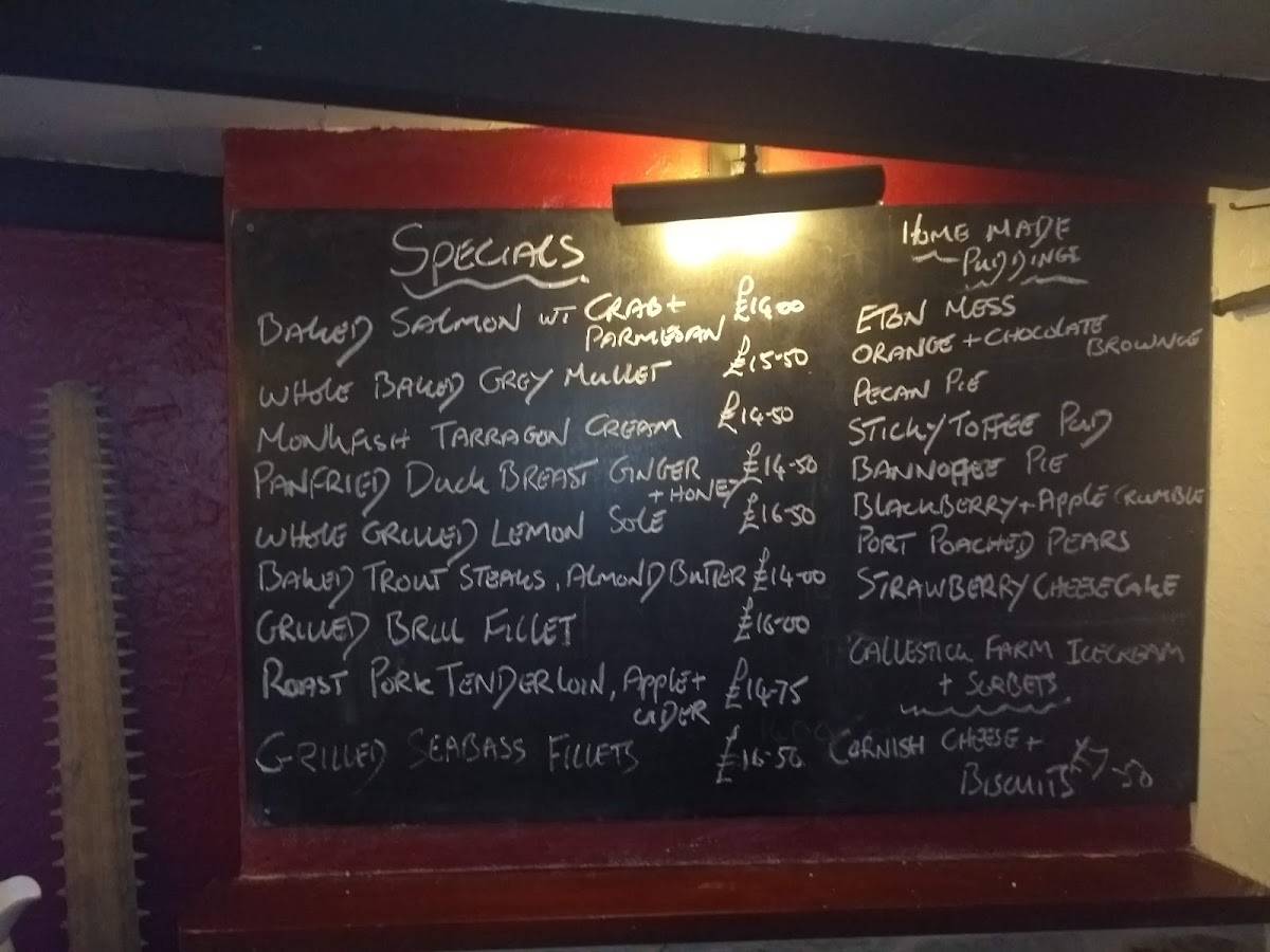 Menu at Bolingey Inn pub & bar, Perranporth