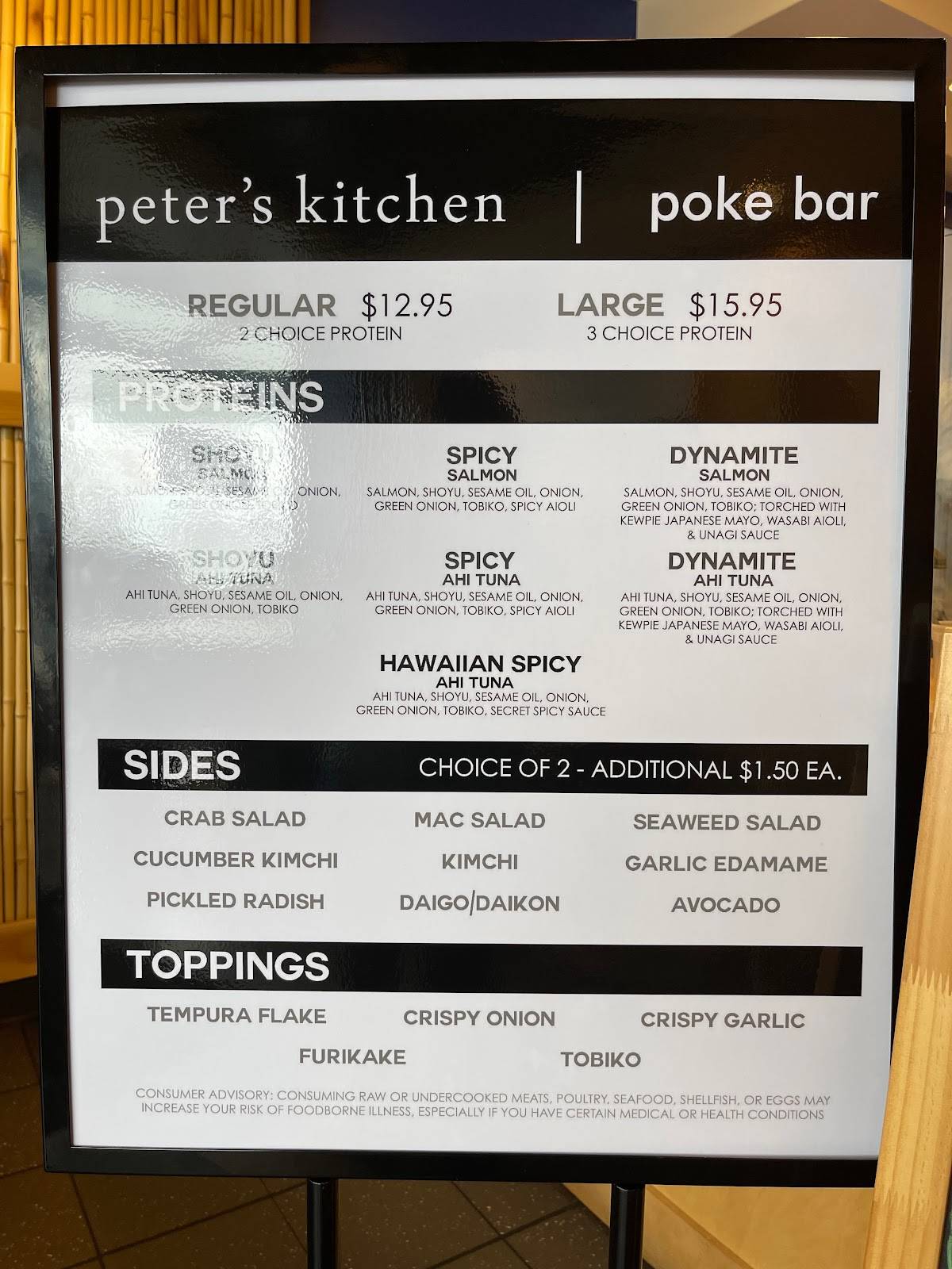 Menu at Peter's Kitchen restaurant, Silverdale