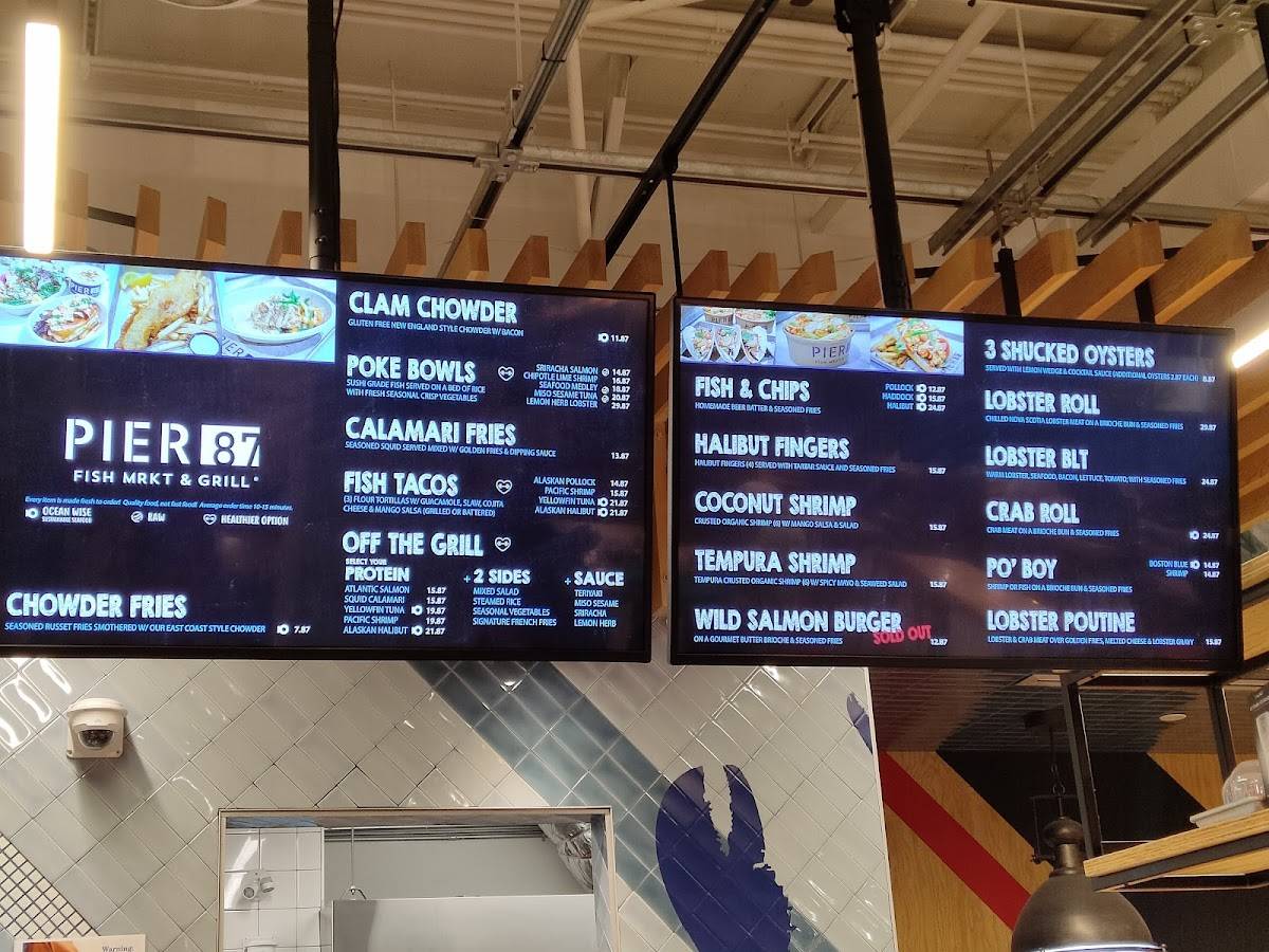 Menu at Pier 87 Seafood Grill SQ1 restaurant, Mississauga
