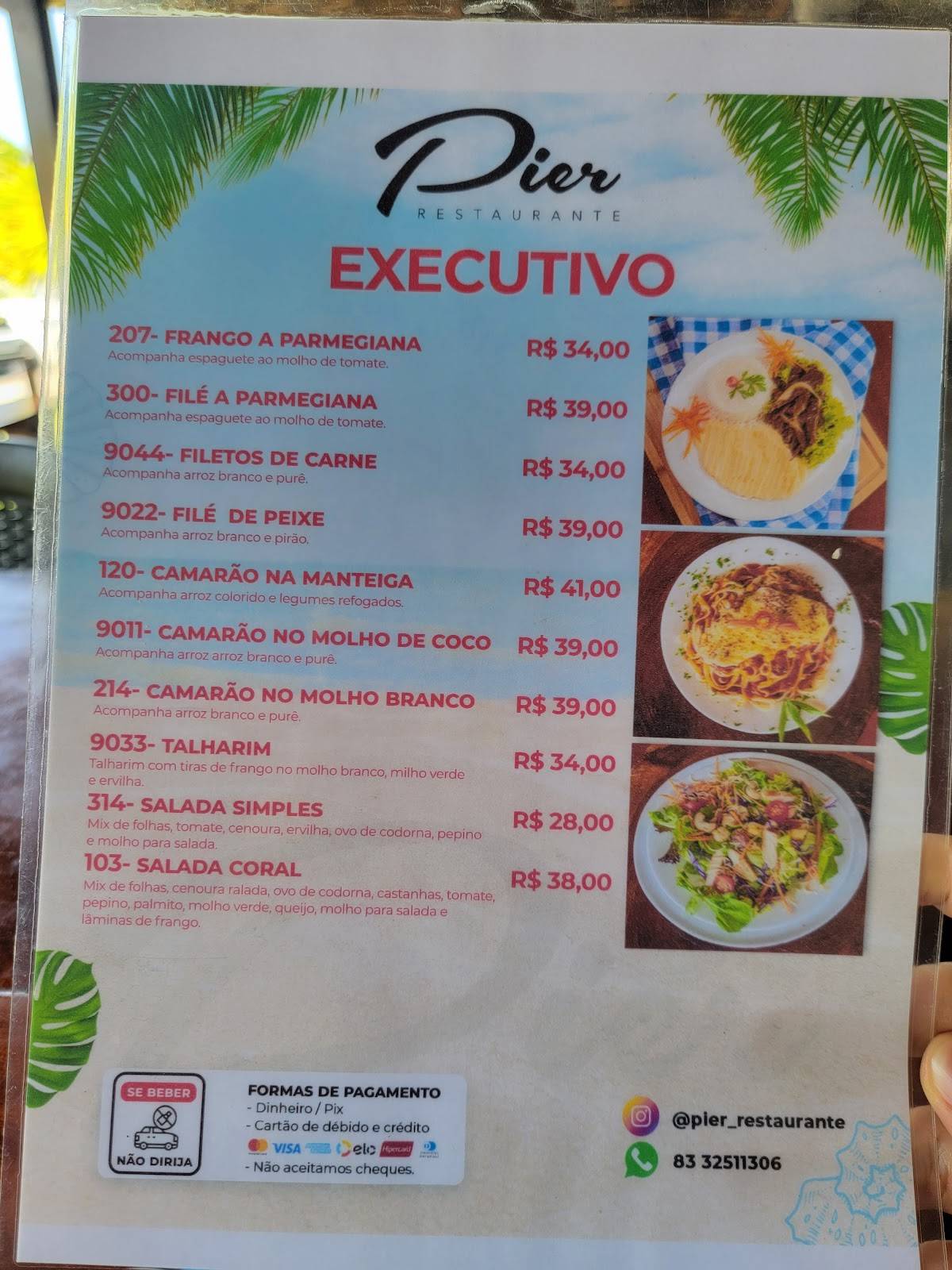 Menu em Pier restaurante, João Pessoa