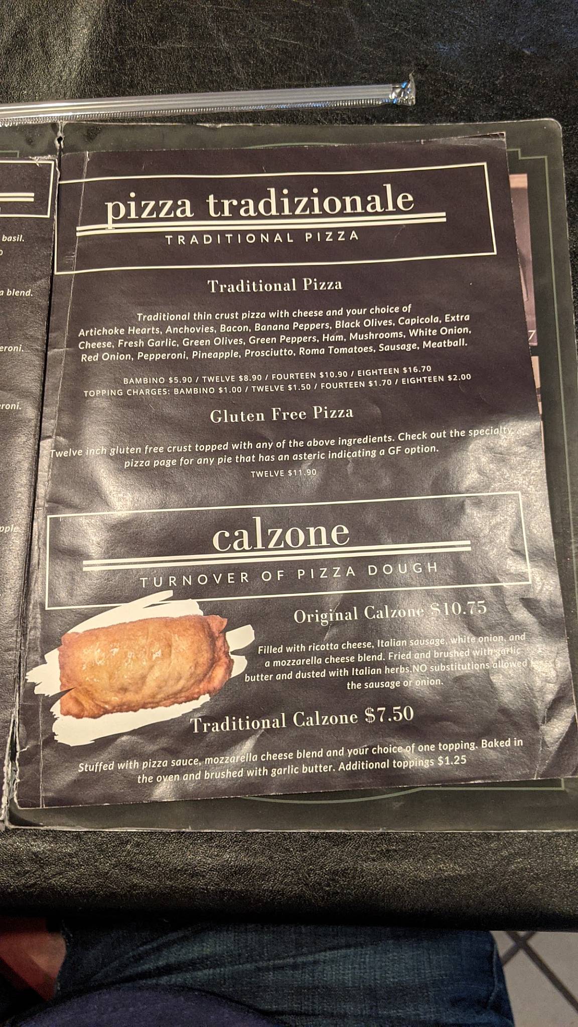 Menu at Teddy Spaghettis pizzeria, Muskegon