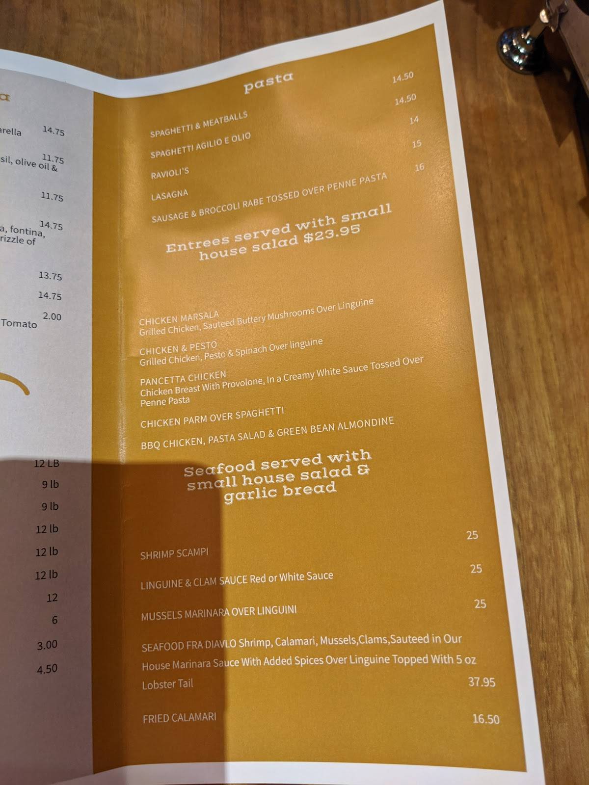 Menu at Two Meatballs Ristorante pizzeria, Long Neck