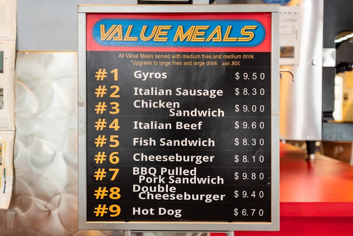 Menu at Pluto's fast food, Oak Lawn