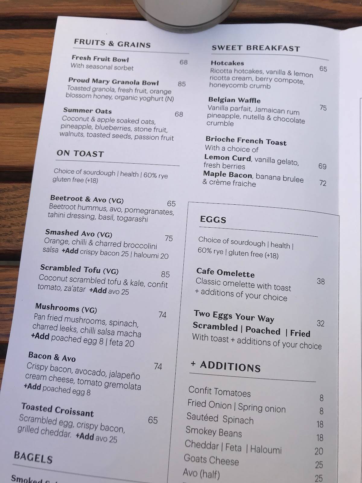 Carta del restaurante PROUD MARY, Johannesburgo, The Bank