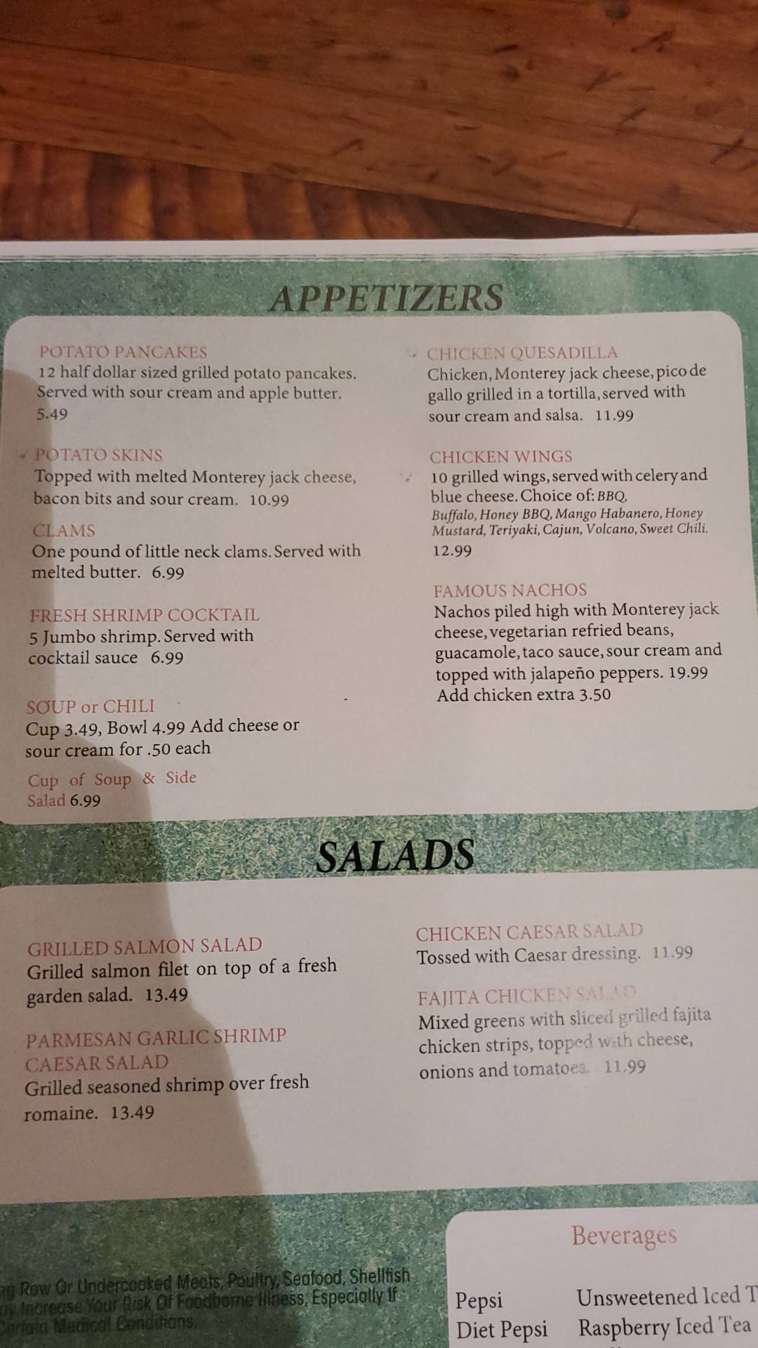 Menu at Chicken Lounge pub & bar, Allentown