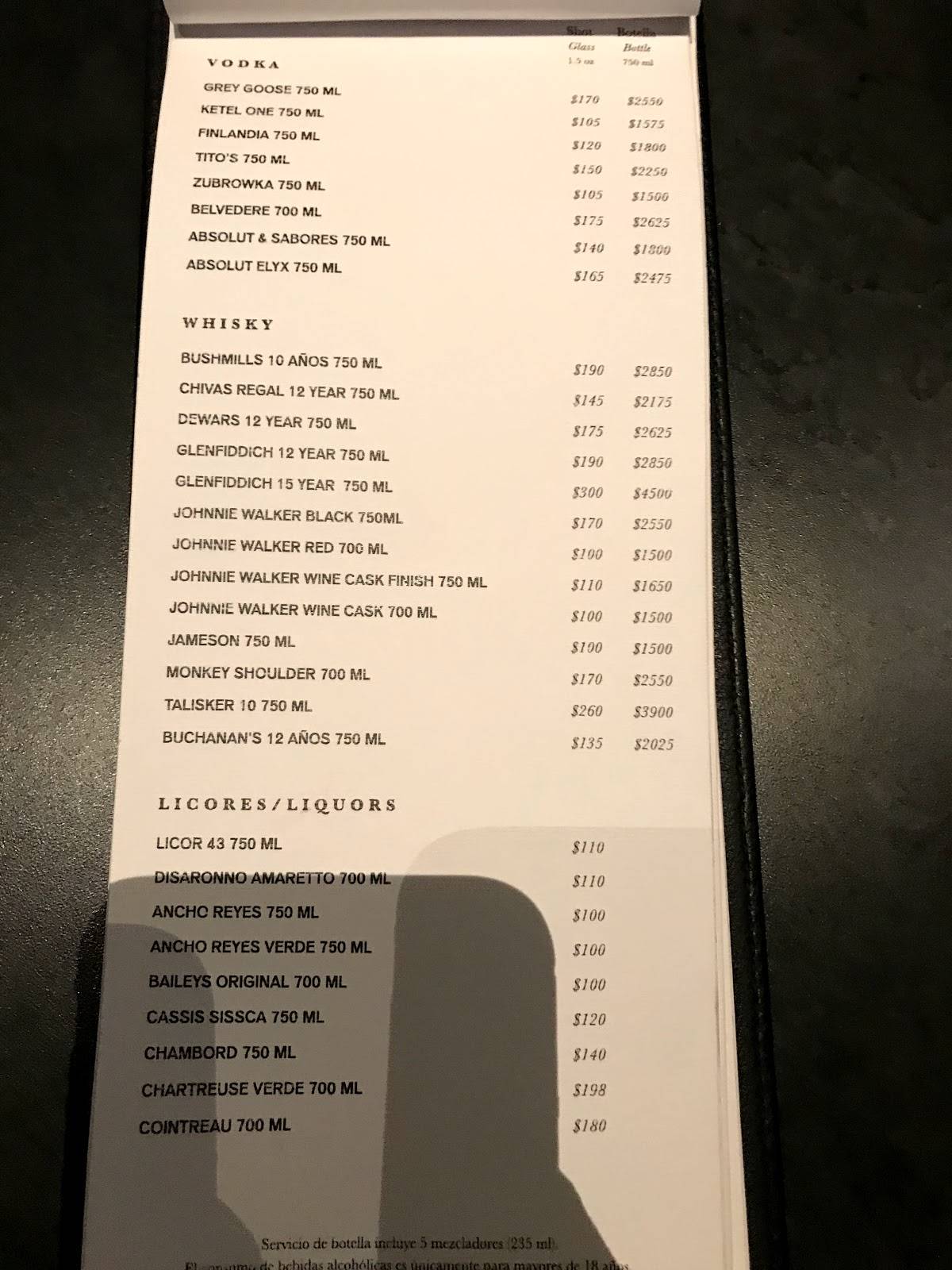 Carta del pub y bar Cityzen, Ciudad López Mateos