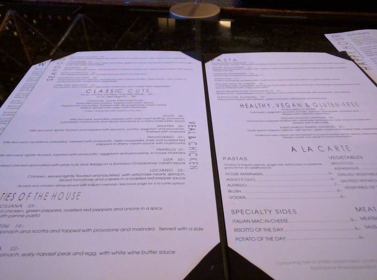 Menu at Corleone's Ristorante & Bar, Cleveland