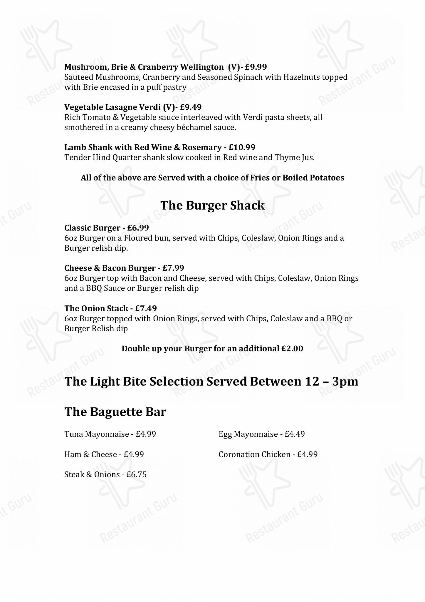 Menu at The Dee View inn pub & bar, Heswall