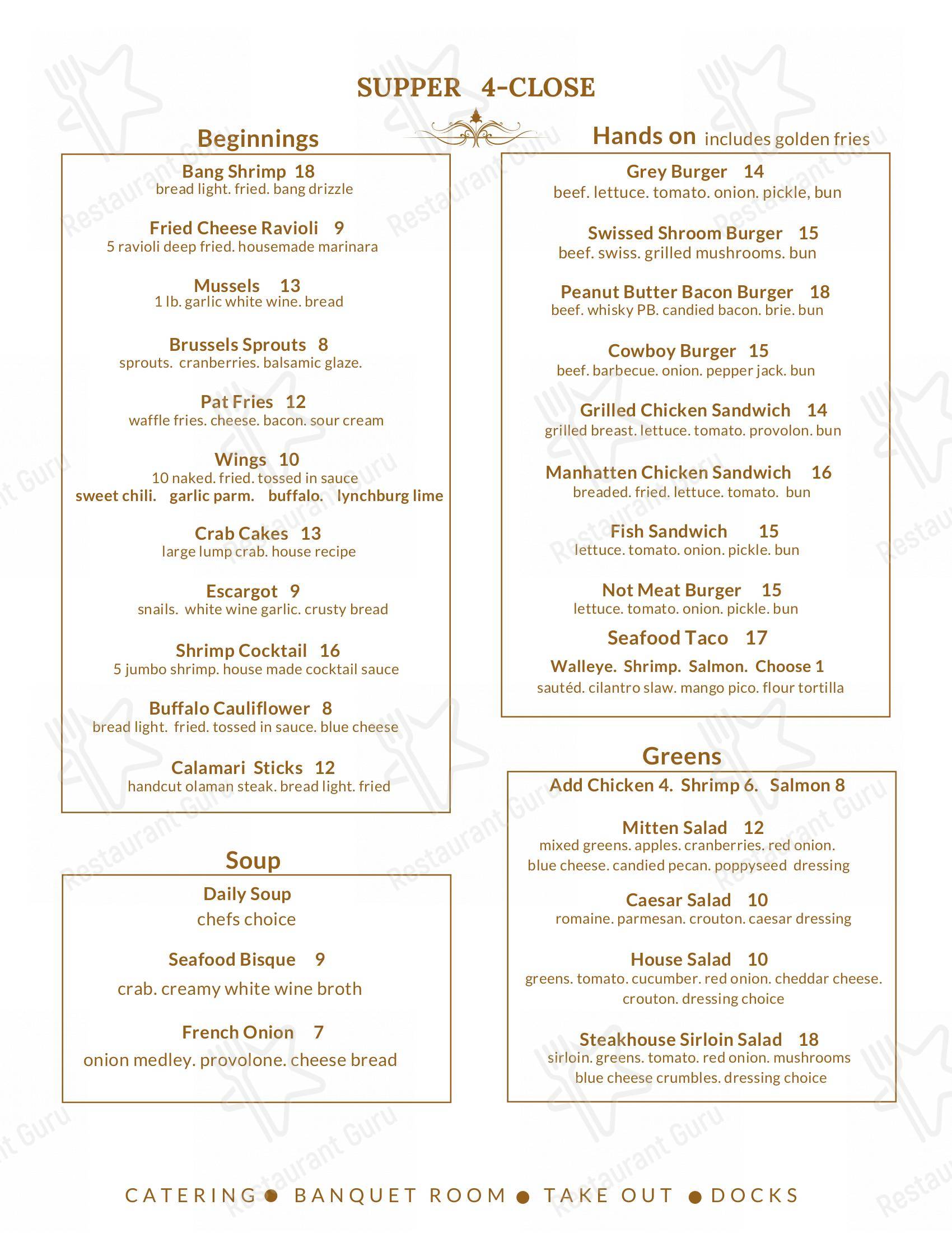 Menu at Grey Heron Grille & Spirits pub & bar, Monroe