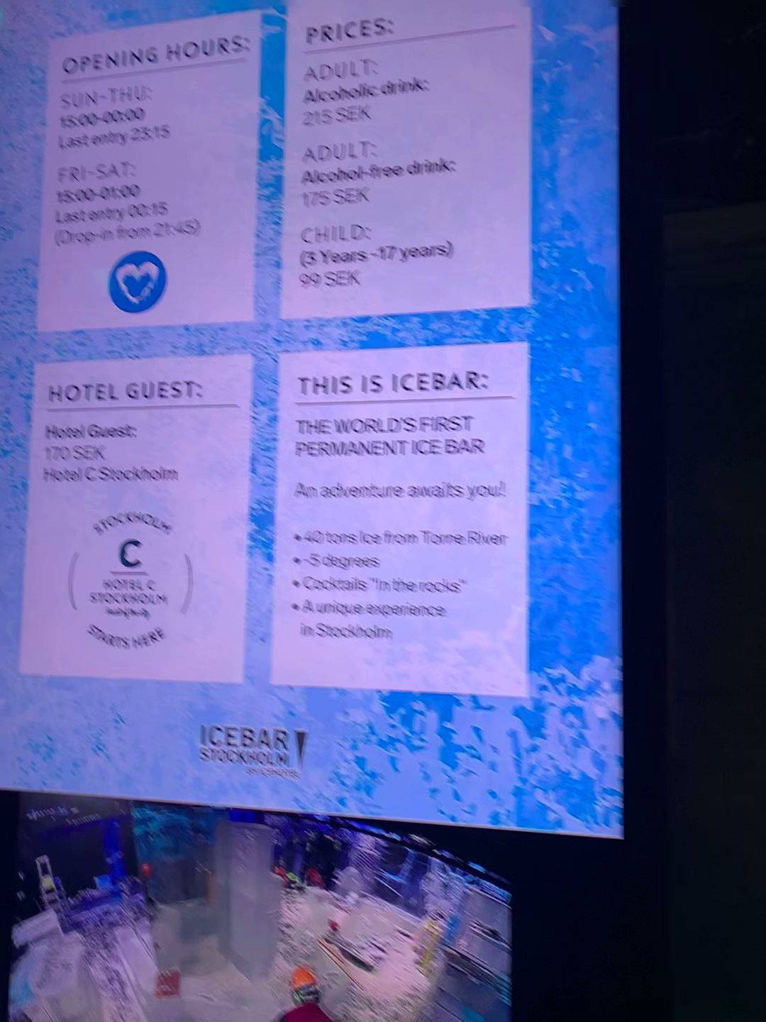 Menu at ICEBAR Stockholm by ICEHOTEL, Stockholm
