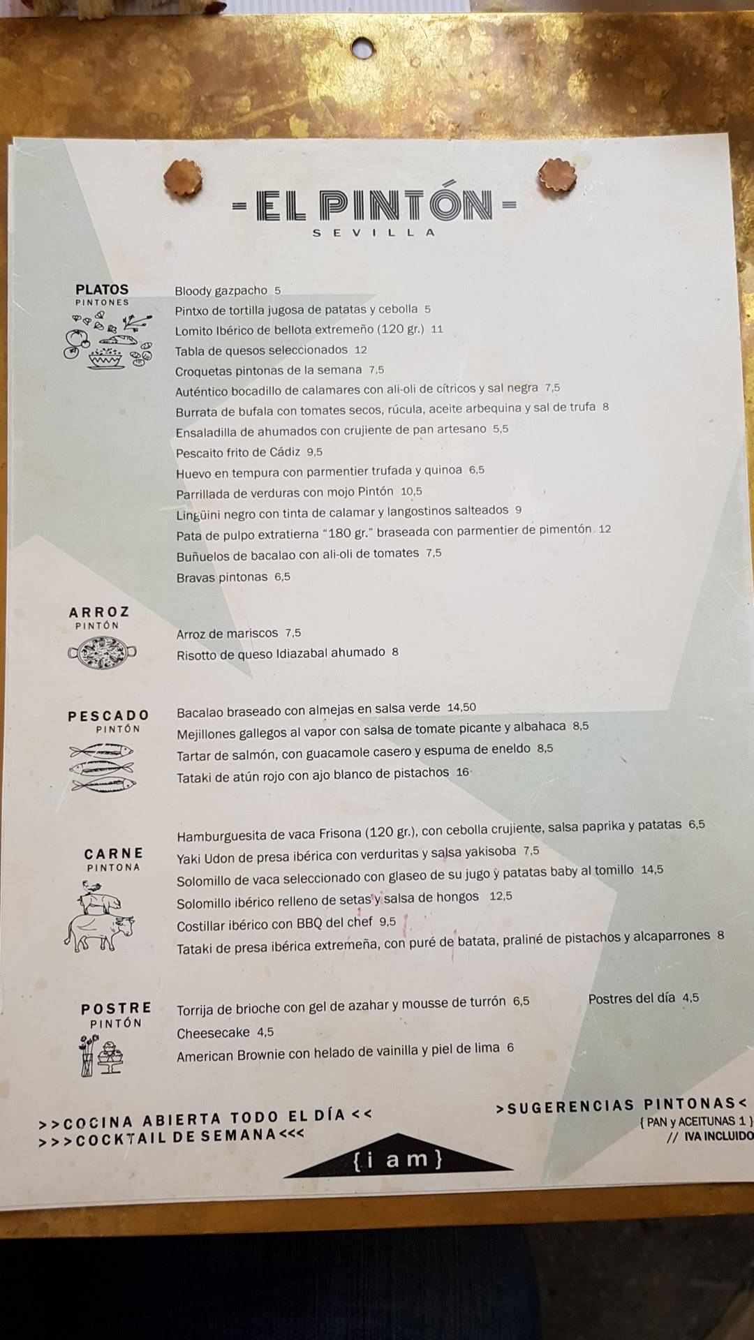 Menu at Restaurante El Pintón, Seville