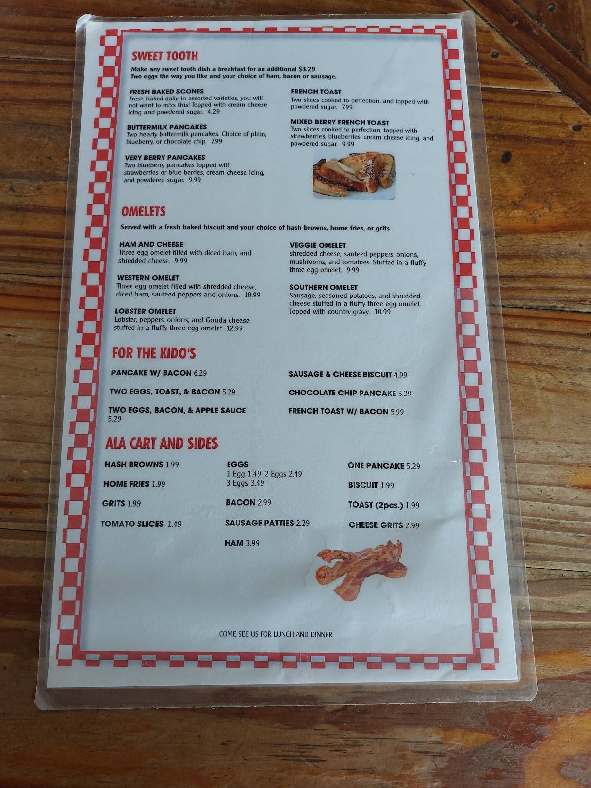 Menu at TC's Front Porch pub & bar, Navarre