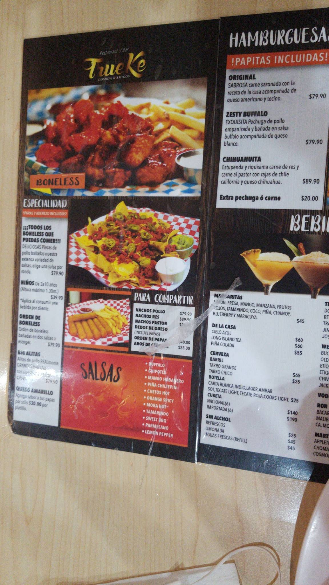 Carta del pub y bar TRUEKE COMIDA Y AMIGOS, Ciudad Juarez, Trueke ...