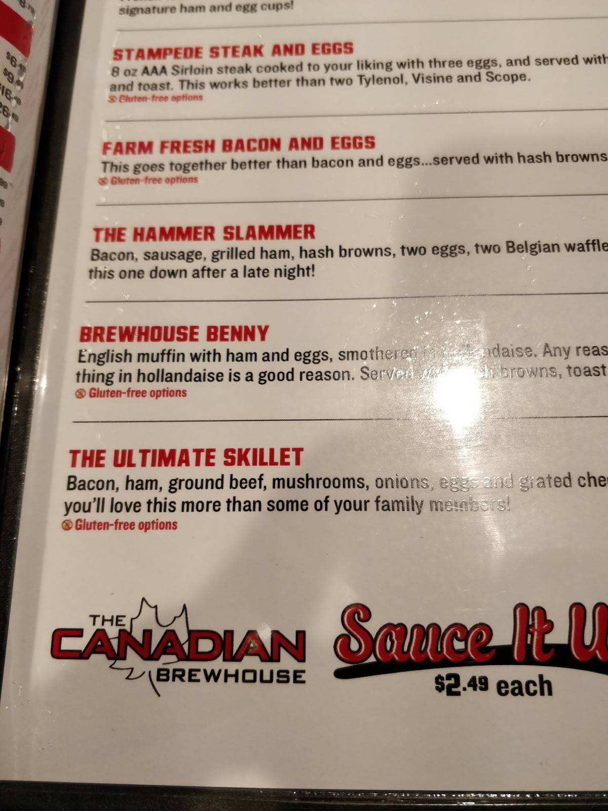 Menu at The Canadian Brewhouse (Calgary Harvest Hills) pub & bar ...