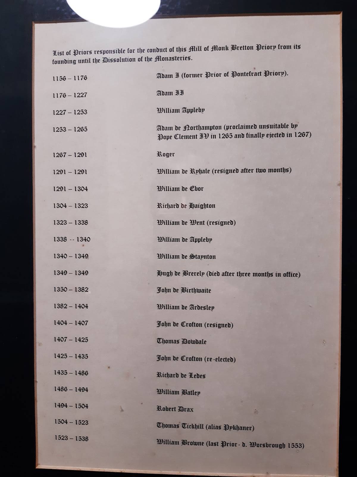 Menu at The Mill of The Black Monks pub & bar, Barnsley