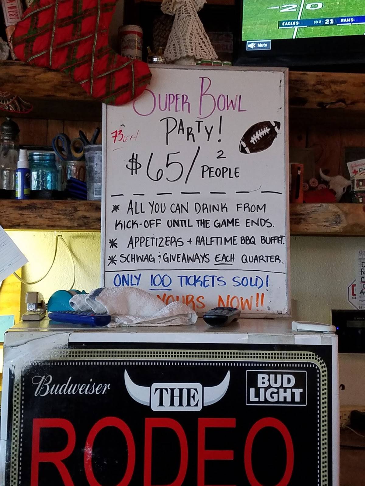 Menu at The Rodeo Bar, Paso Robles