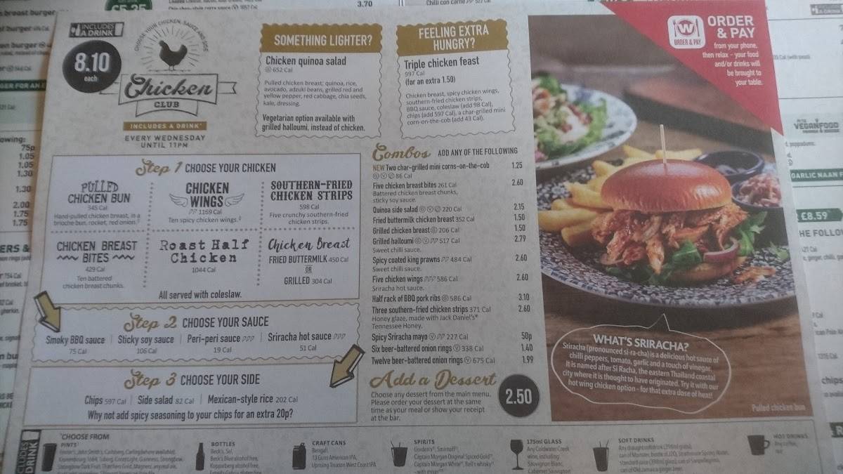 Menu at The Talk Of The Town - JD Wetherspoon pub & bar, Paignton
