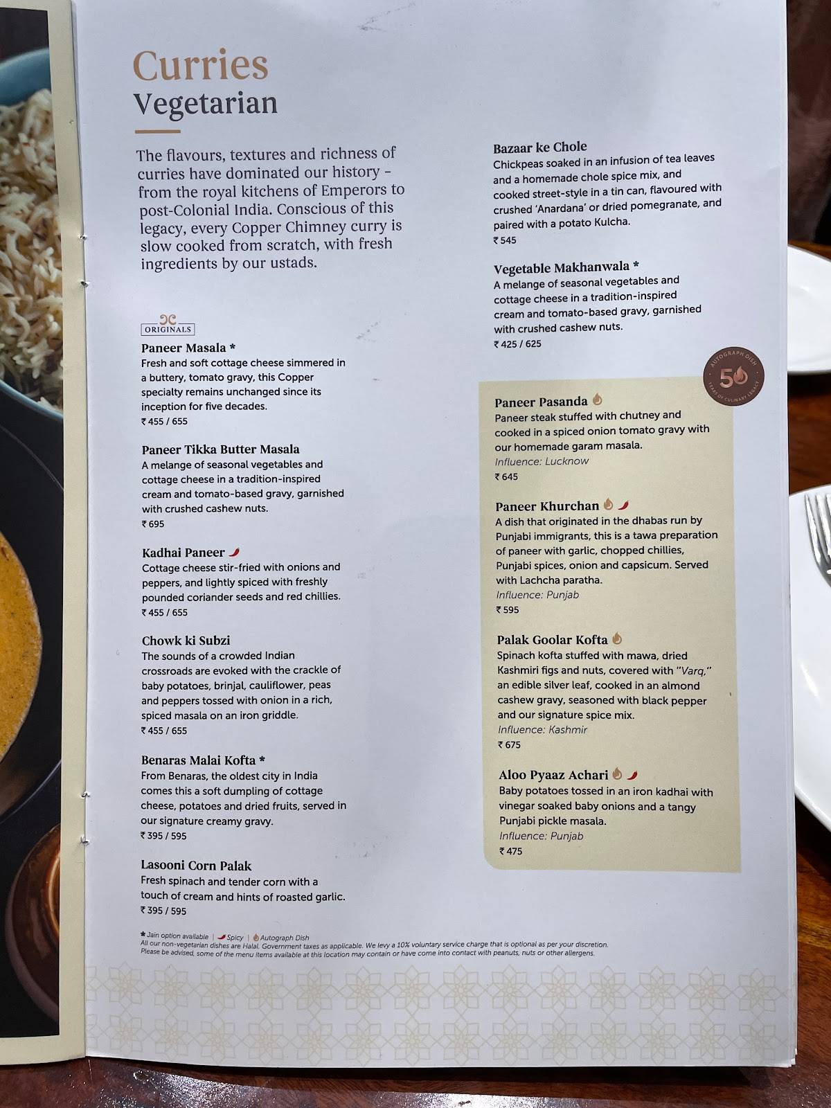Menu at Copper Chimney, Pune, 3rd Floor