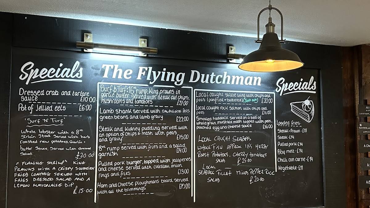Menu at The Flying Dutchman pub & bar, Queenborough