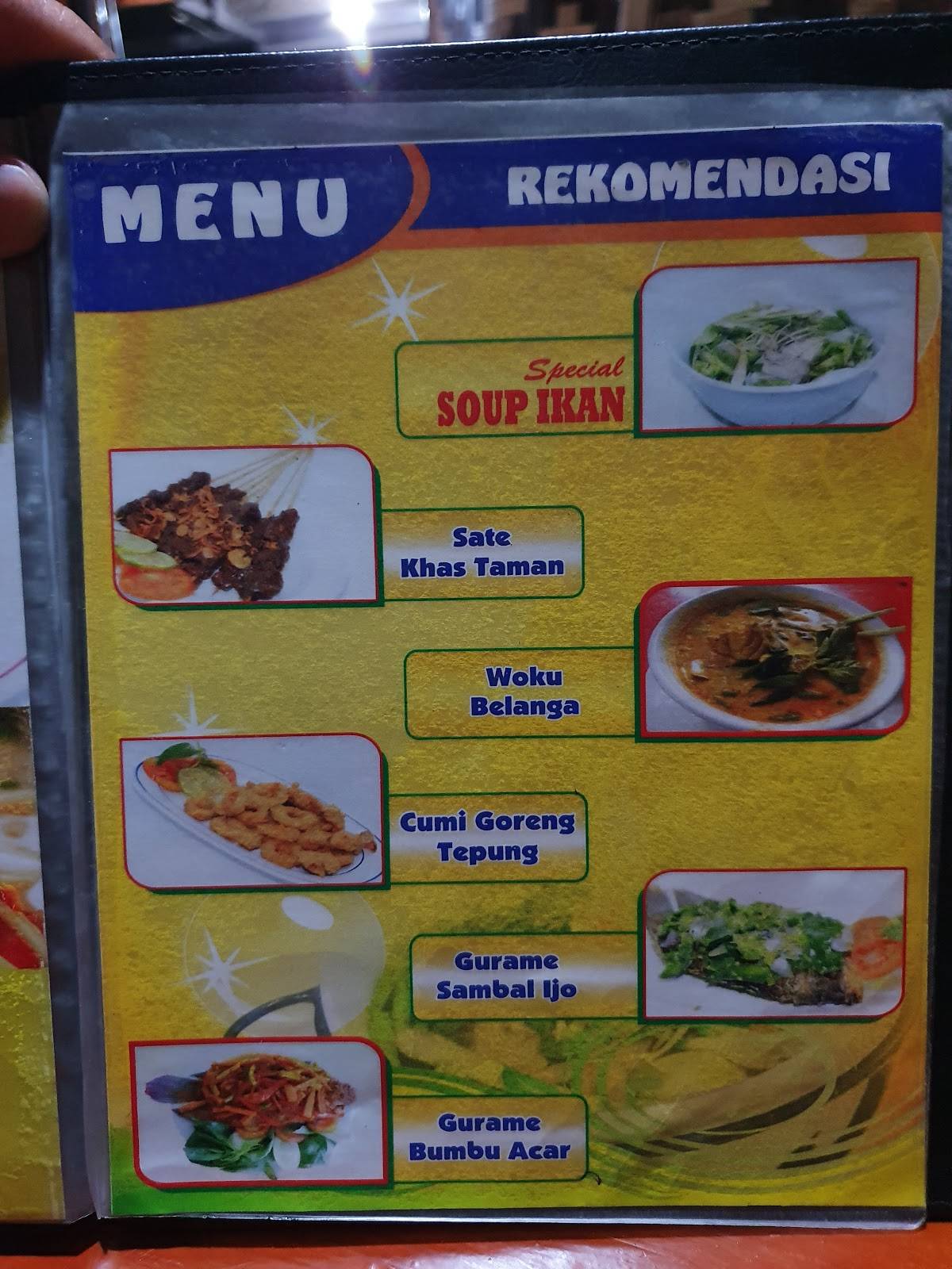 Menu at RM Taman Taktakan Soup Ikan Serang restaurant, Serang