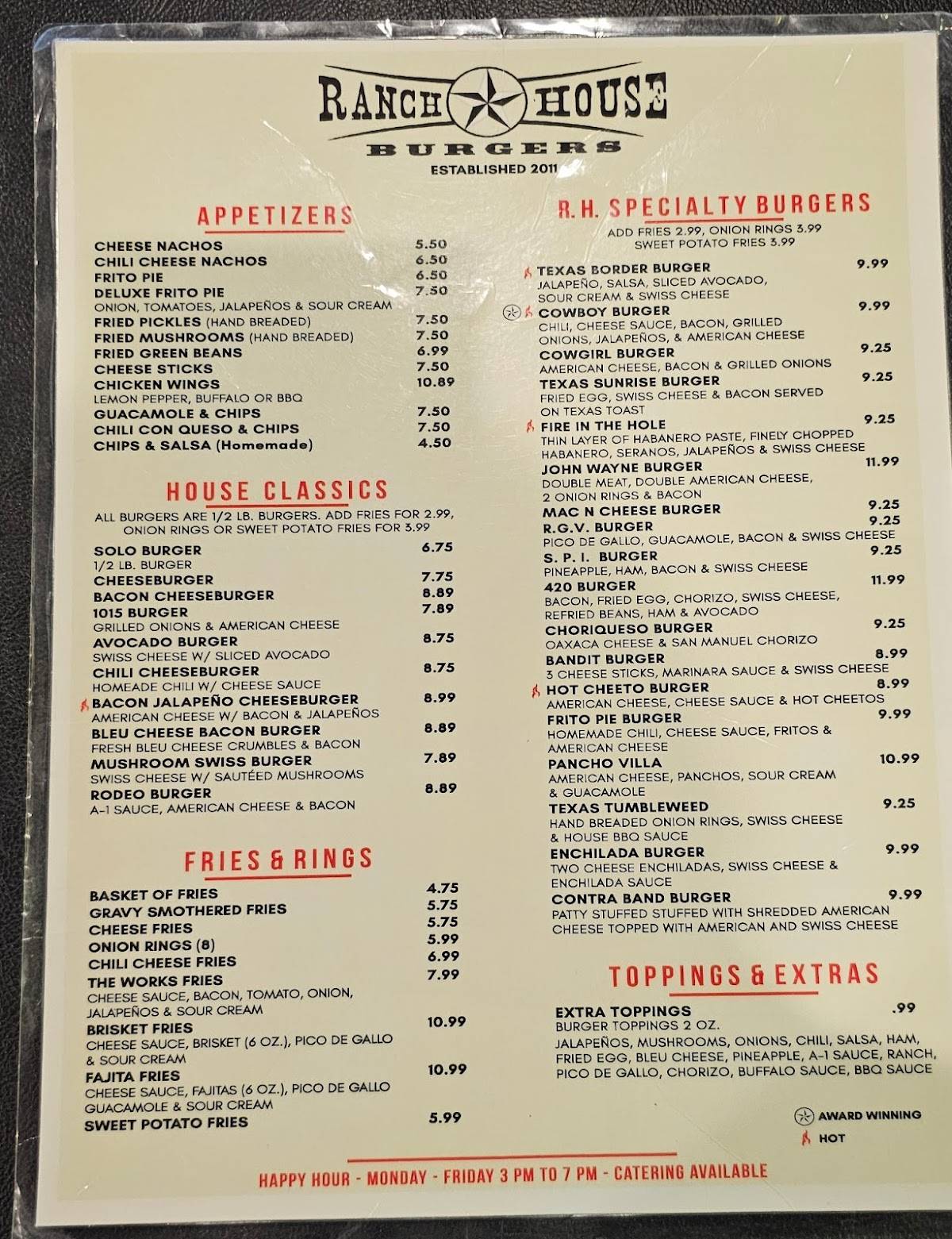 Menu at RUSTIC RANCH RESTAURANT, Weslaco