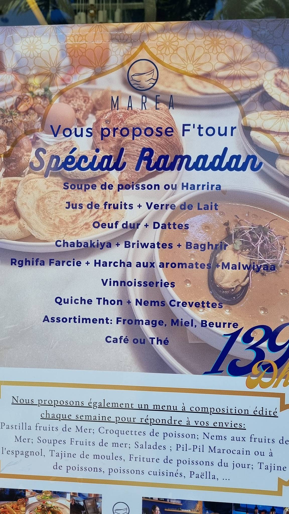 Speisekarte von Restaurant MAREA, Spécialité poisson, Rabat