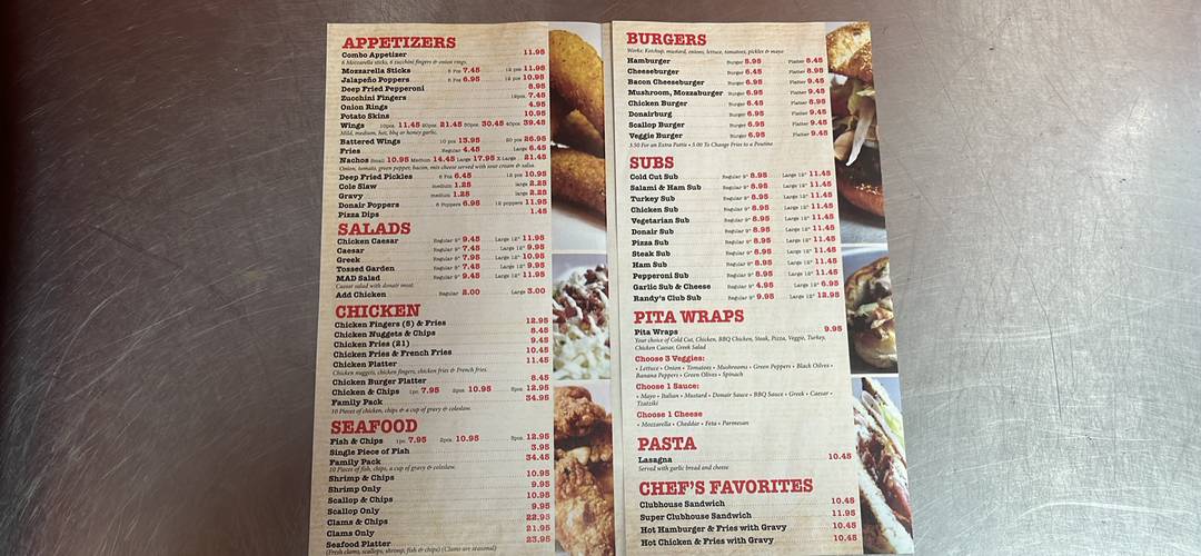 Menu at Randy's Pizza & Donair pizzeria, Lower Sackville