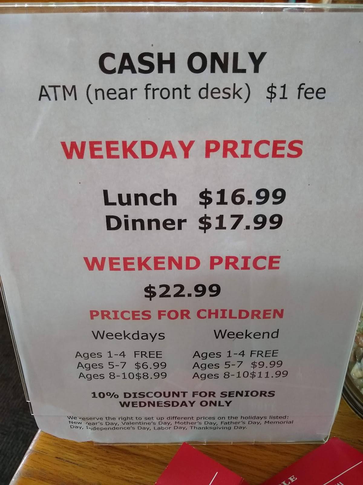 Menu at Red Apple Buffet-Restaurant, Chicago, 6474 N Milwaukee Ave