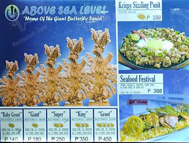 Menu at Above Sea Level Bayani Road Taguig restaurant, Taguig, Campeon ...