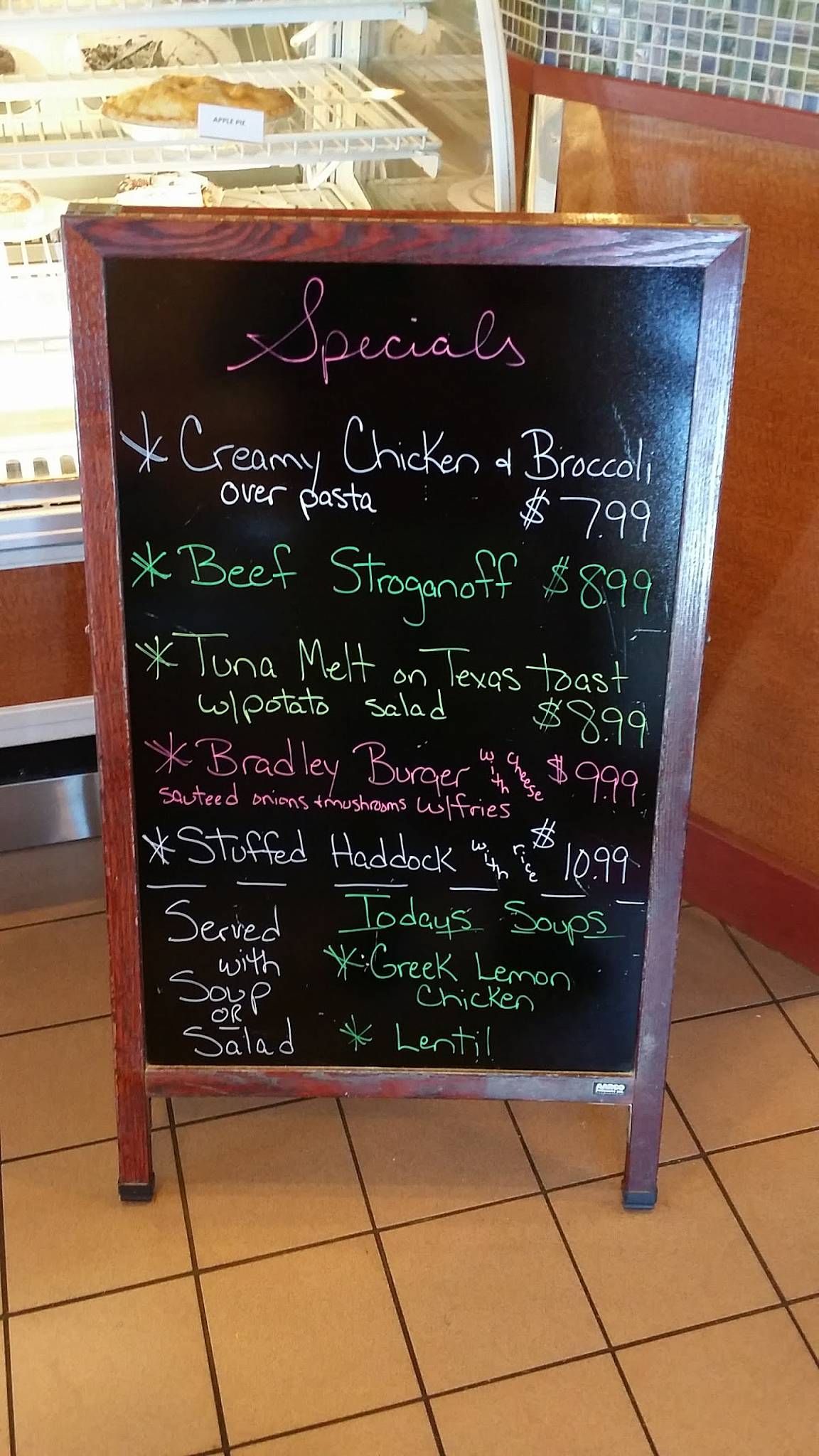 Menu at Amsterdam Diner restaurant, Amsterdam
