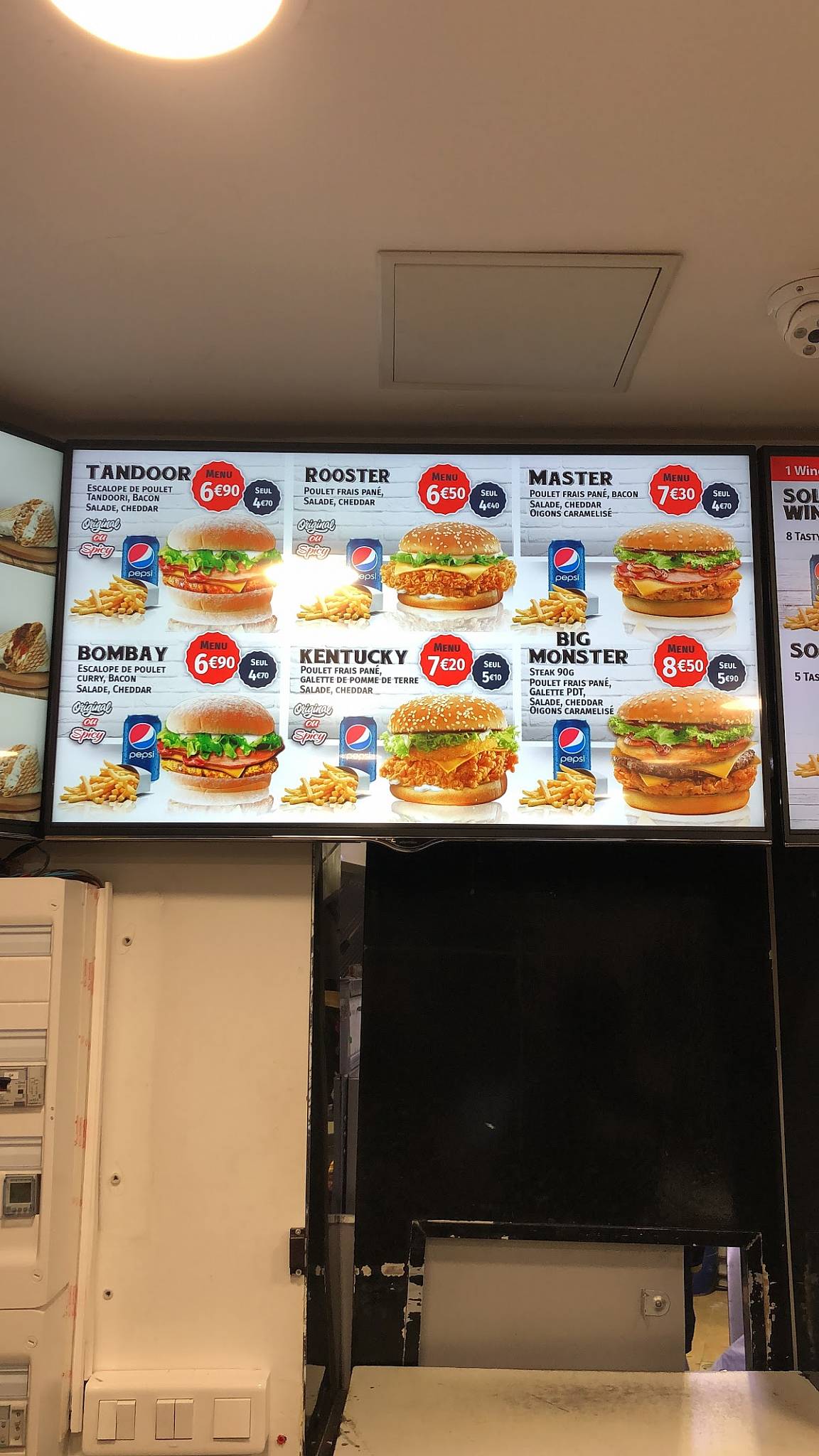 Menu au BIM'S Fried Chicken restaurant, Persan