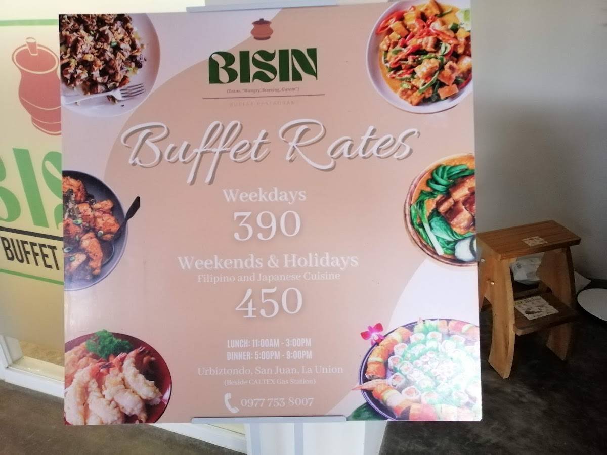 Menu at BISIN Buffet Restaurant, San Juan